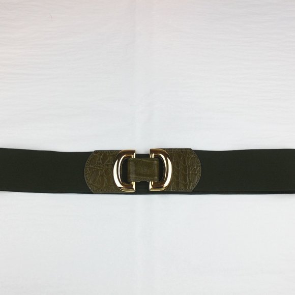 Milor | Accessories | Milor Ml Vintage Dark Green Brown Elastic Waist ...